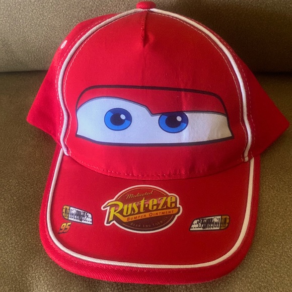dysney | Other | Disney Pixar Cars Lighting Mcqueen Red Kids Hat With ...
